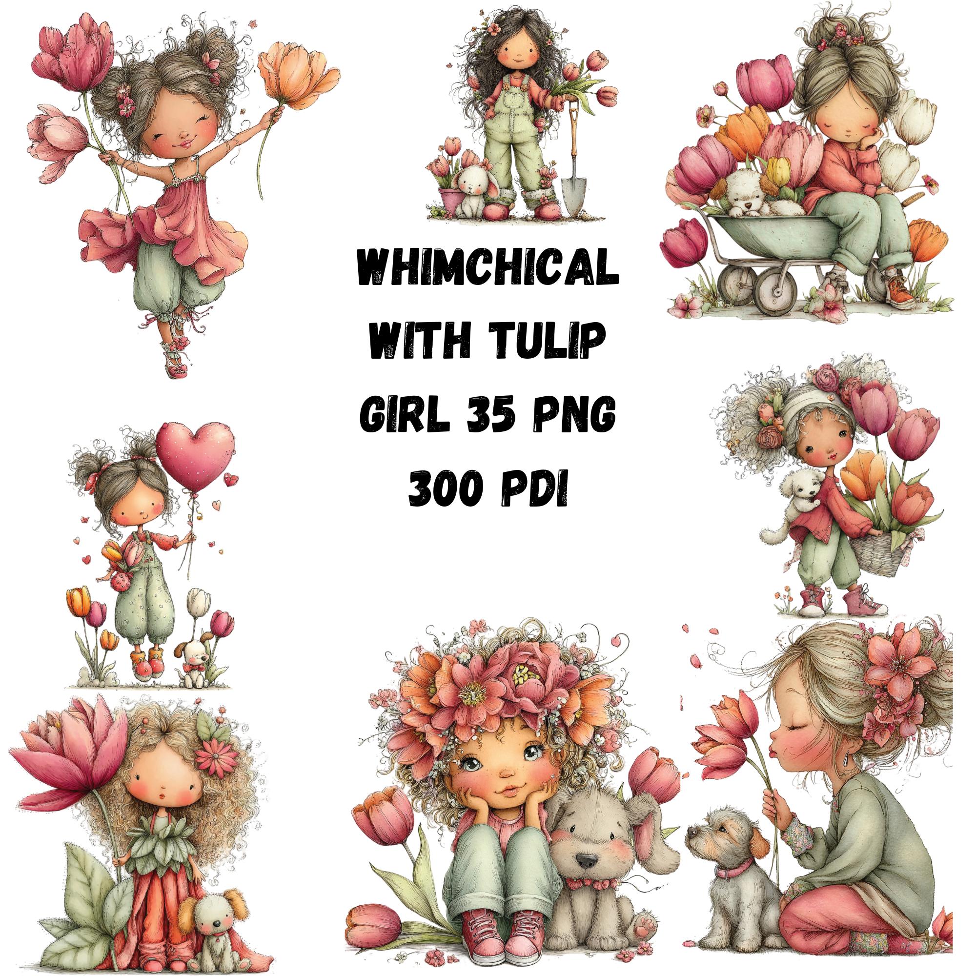 Tulip Sprite Fairy Clipart | 10 High-quality 300 DPI Commercial Use ...