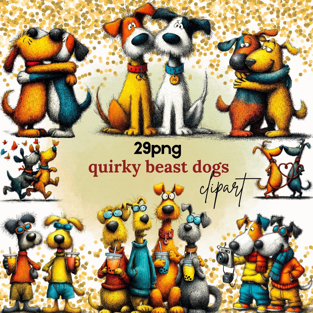 380 Funny Dog Clipart: Quirky Pet Cartoon PNG Stickers (transparent ...