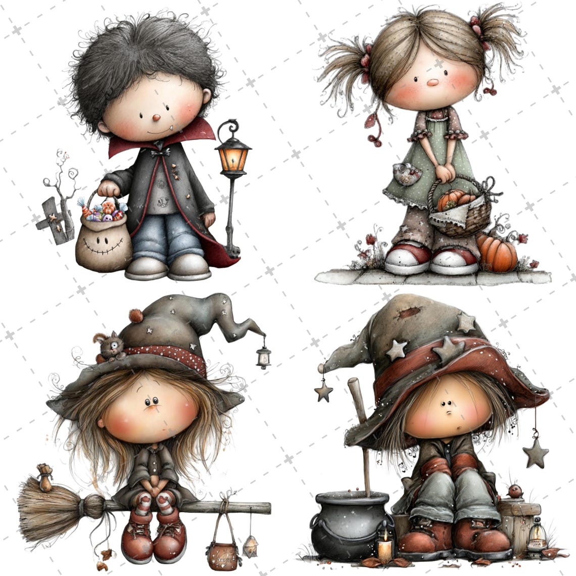 Halloween Clipart Bundle | Cute Halloween Stickers | Ghost PNG ...