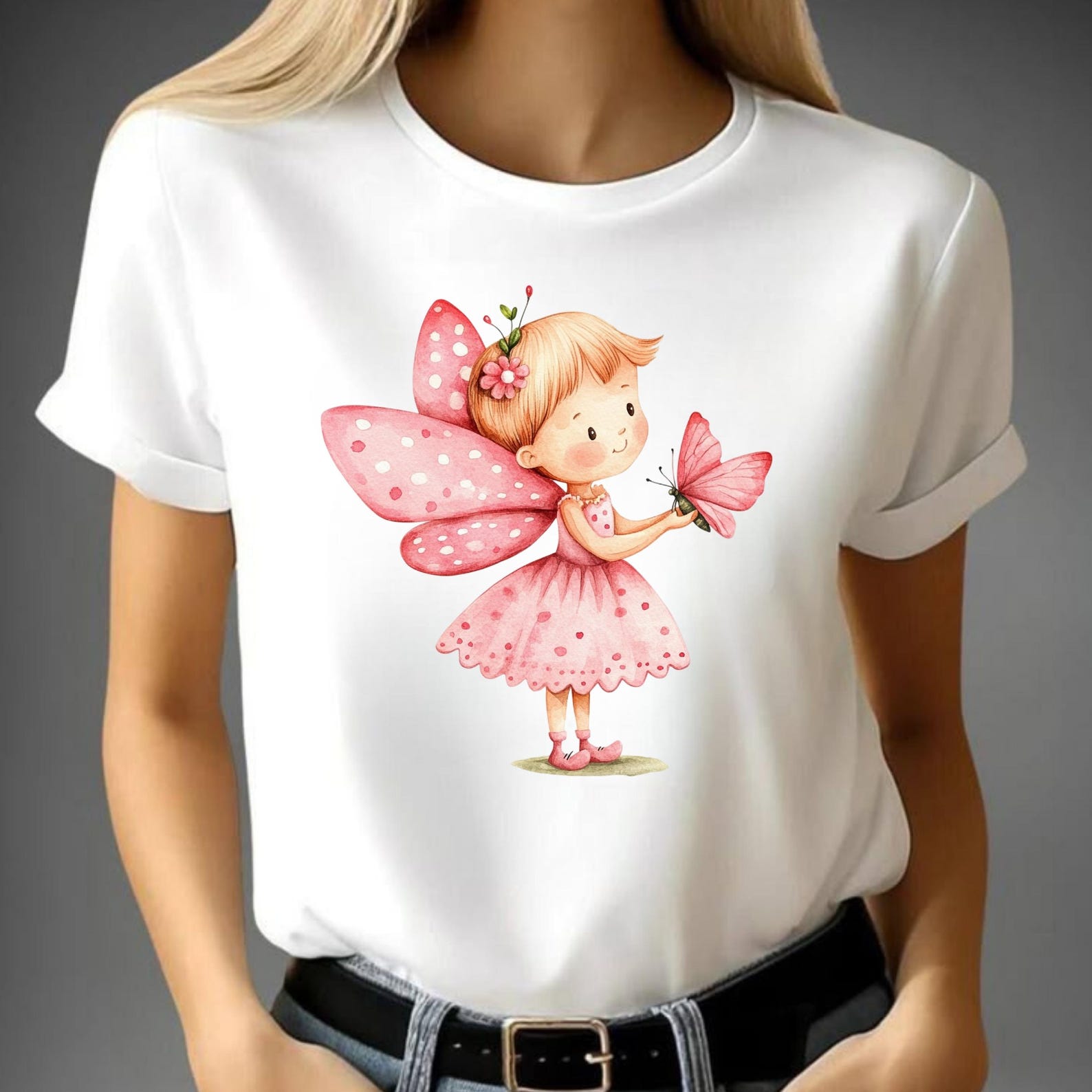 Watercolor Pink Fairies Clipart Bundle: Magical Garden, Fairy Houses ...