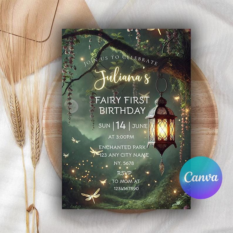 Enchanted Forest Birthday Party, Enchanted Garden Invitation Forest ...