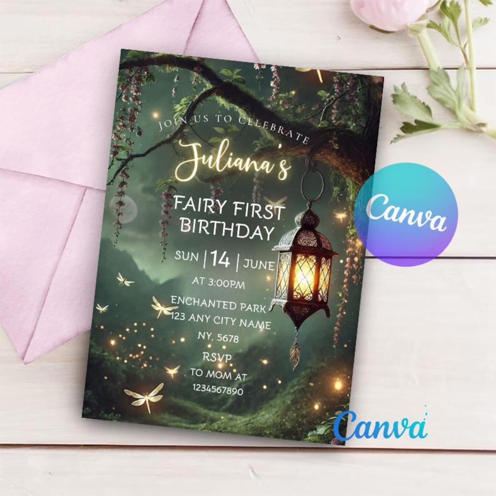 Enchanted Forest Birthday Party, Enchanted Garden Invitation Forest ...