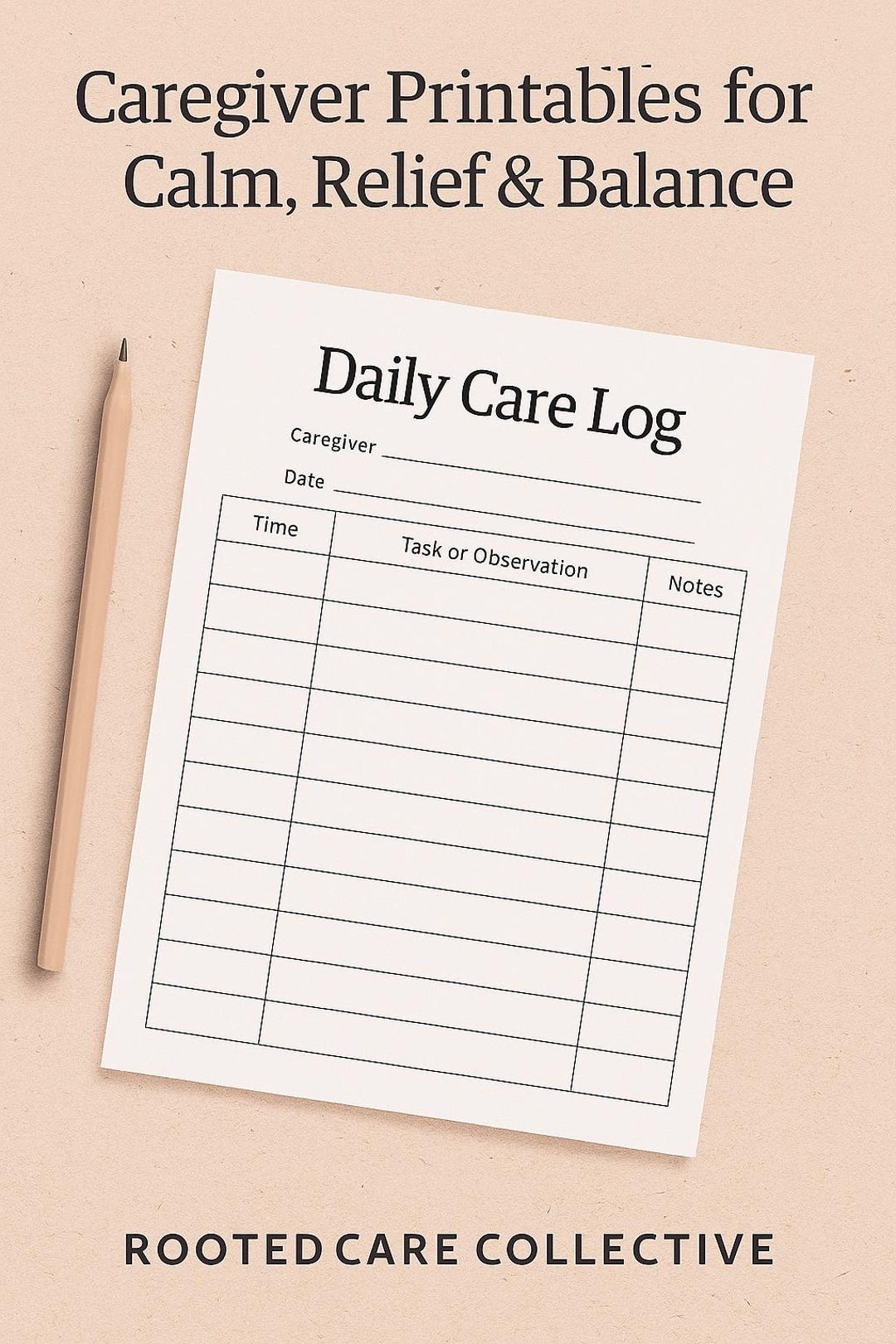 Daily Care Log for Caregivers – Printable PDF | Track Meals ...