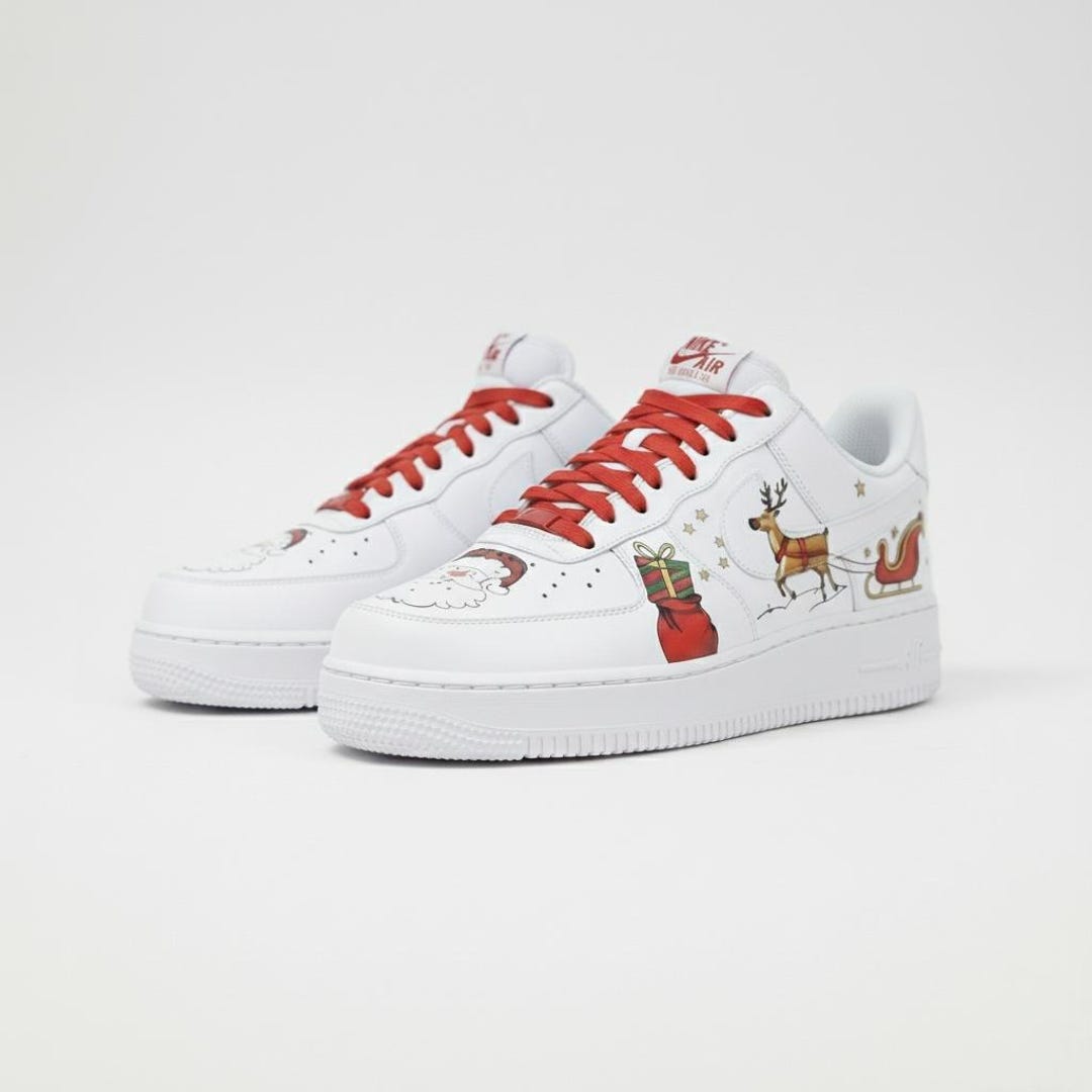 Custom Christmas Air Force 1 Shoes | Hand Painted Santa Sleigh ...