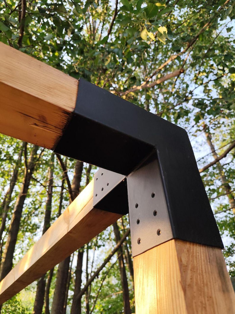 Pergola Corner Beam Connector | 100x100mm Metal Joint, Heavy Duty ...