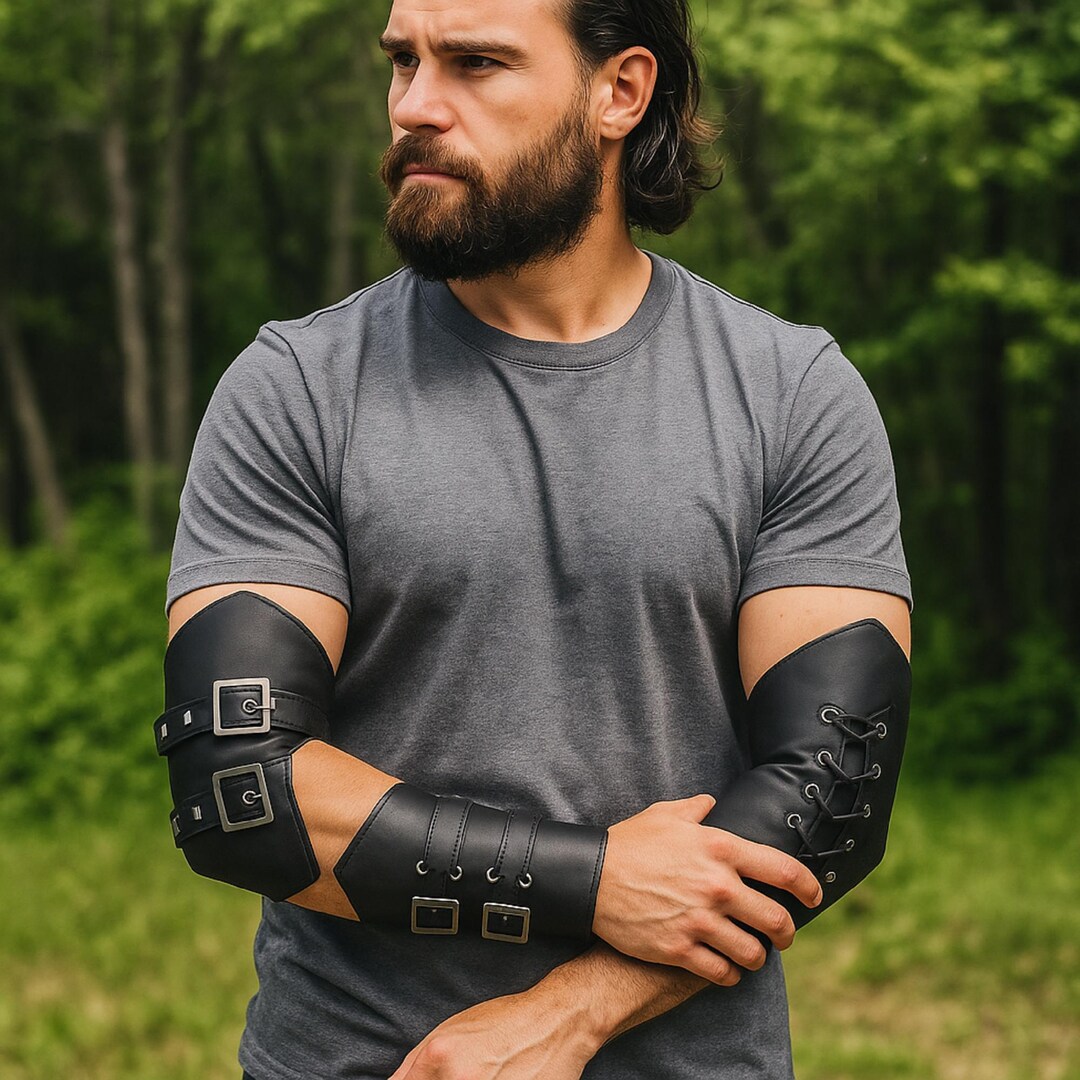Faux Leather Medieval Arm Bracers: Steampunk Cosplay Cuffs - Etsy