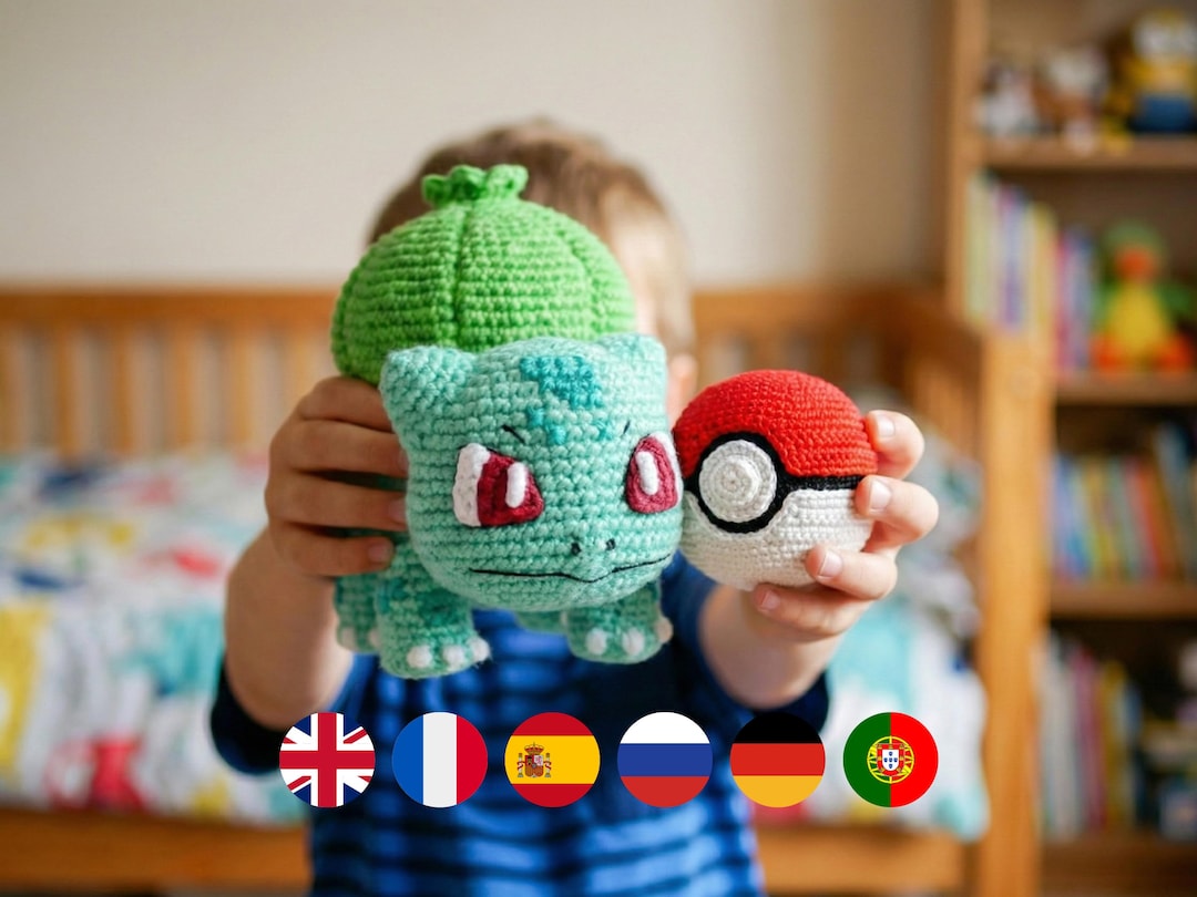 Bulbasaur & Pokeball Amigurumi Crochet Pattern PDF, Pokémon Plant ...