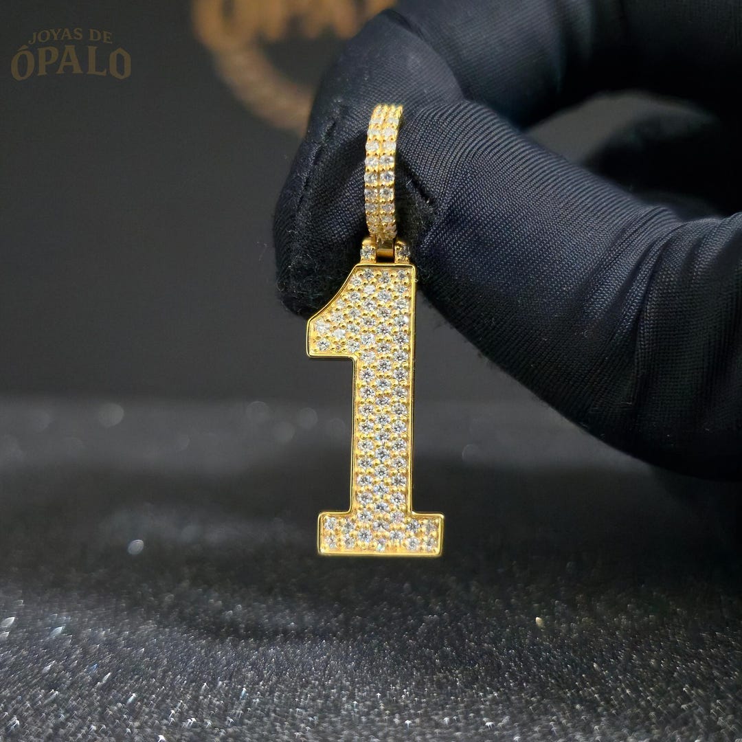 Iced Out Moissanite Number Pendant: Custom Sterling Silver Hip Hop ...