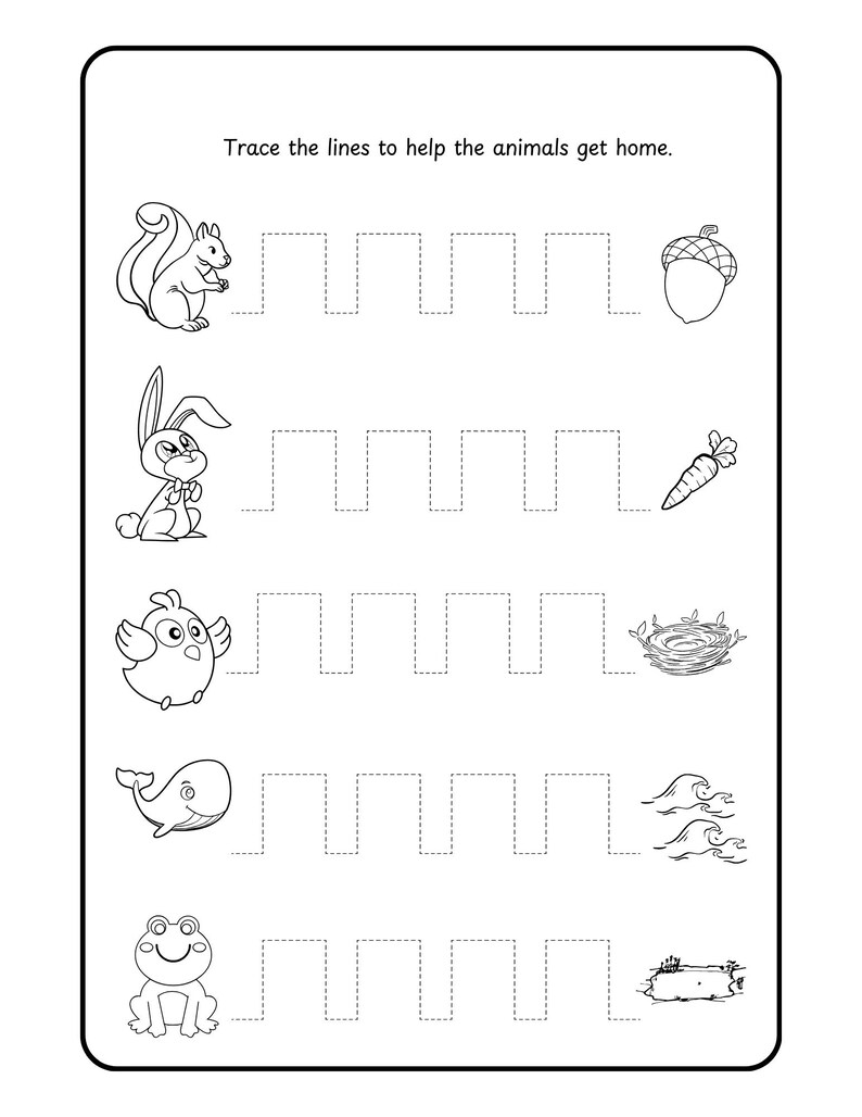 Printable Activity Worksheets for Kids | Trace and Color Worksheets ...