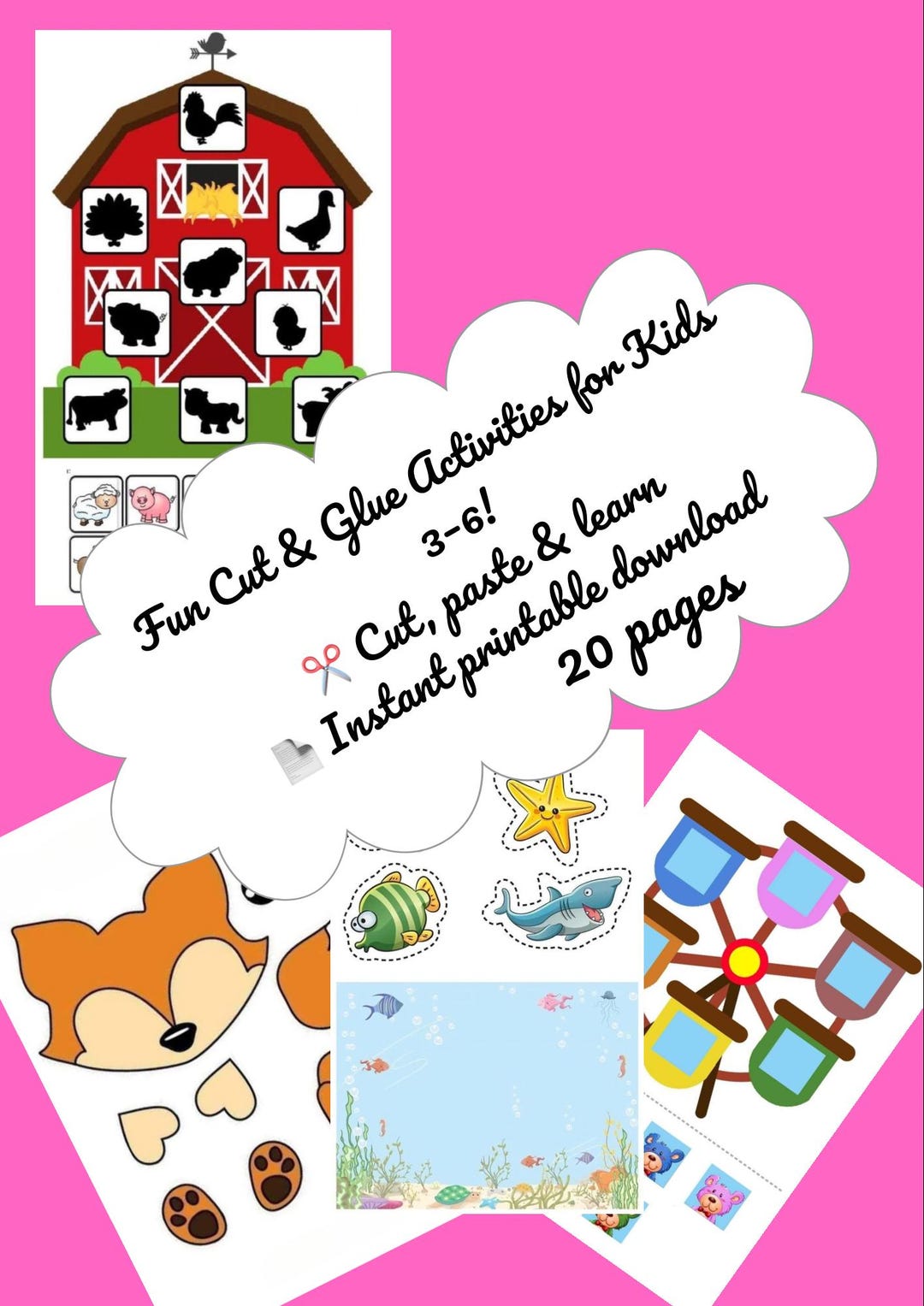 Preschool Cut and Paste Worksheets | Fine Motor Skills Activities for ...