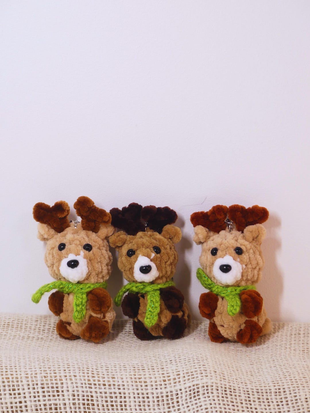 Reindeer Keychain Crochet | Crochet Reindeer Keychain - Etsy