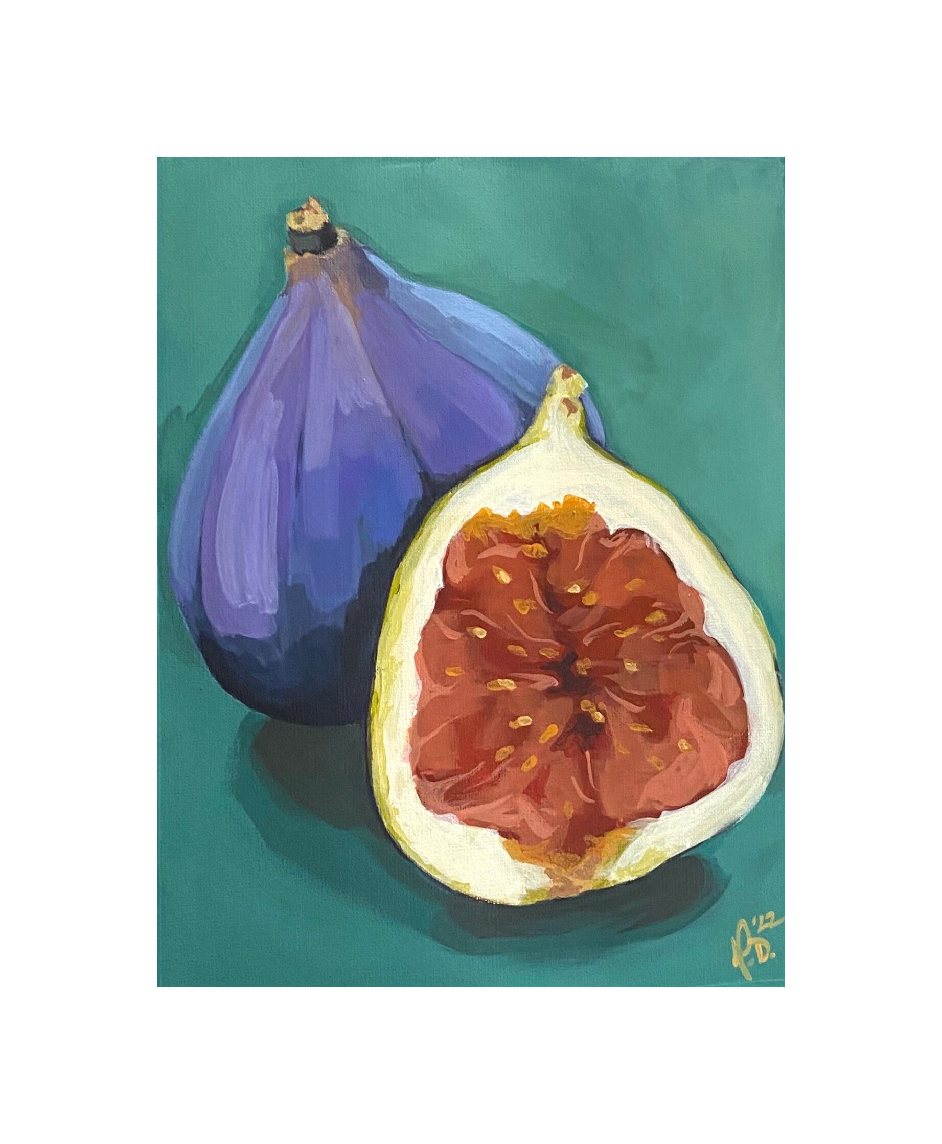 Fig Life- Modern Farmhouse Kitchen Wall Decor Original Fruit Still Life ...