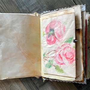 Handmade Ivory Silk Junk Journal: Vintage Style Ephemera - Etsy