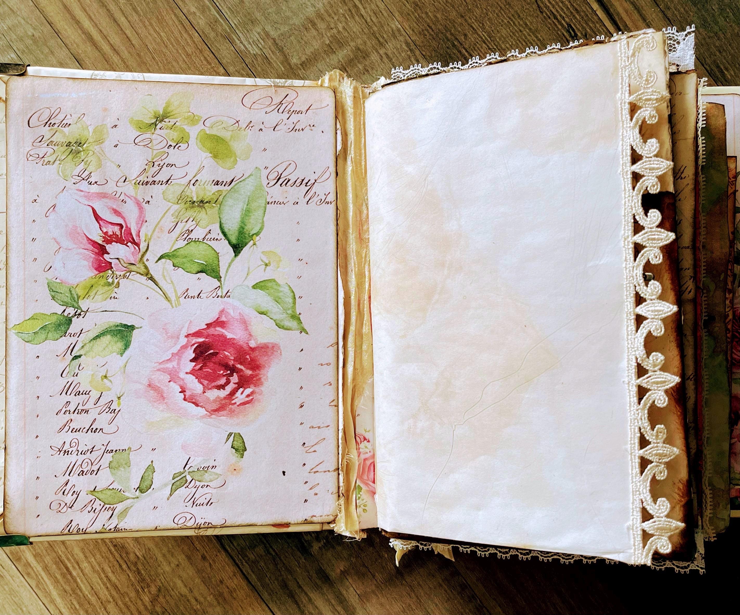 Handmade Ivory Silk Junk Journal: Vintage Style Ephemera - Etsy