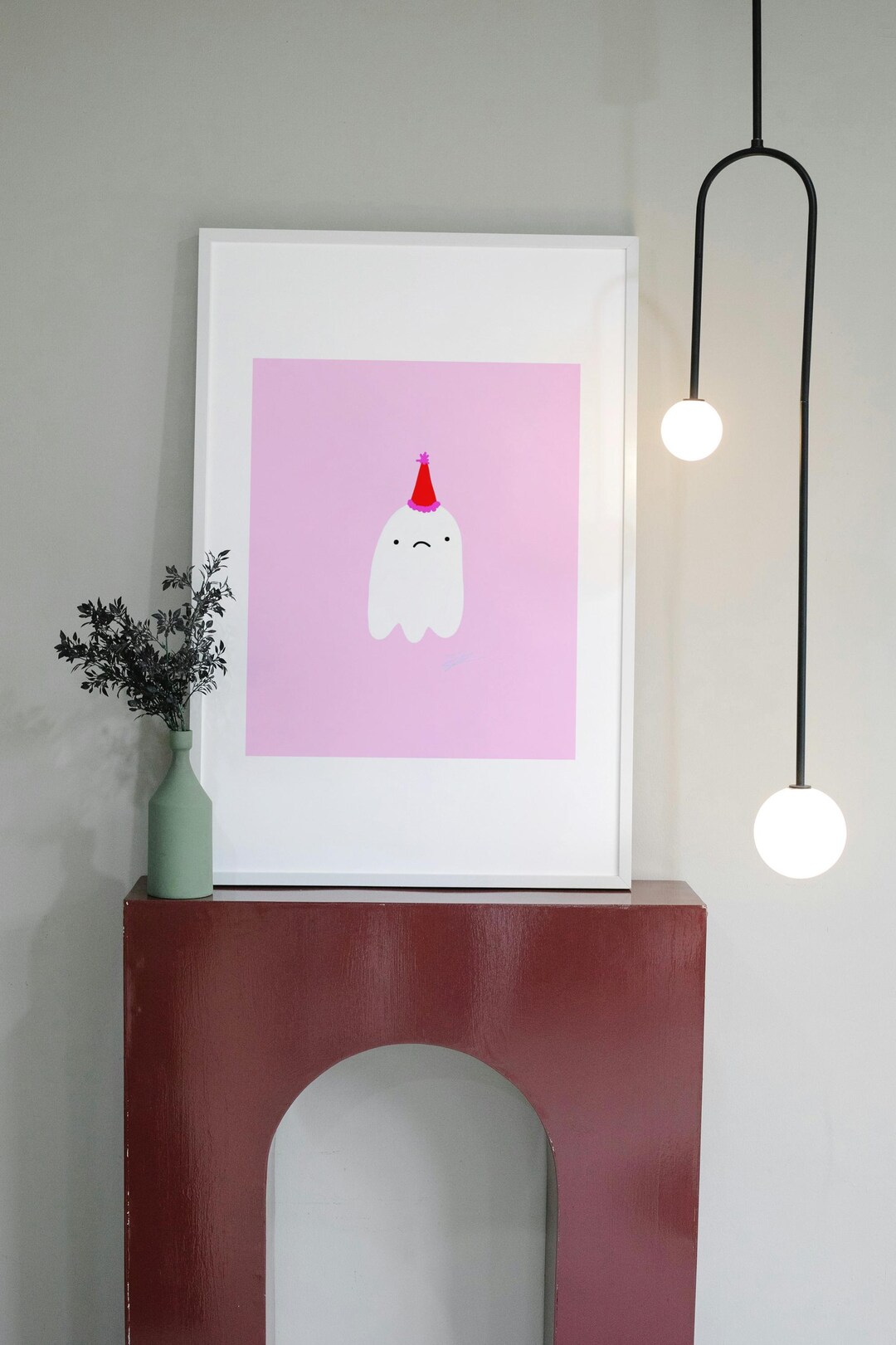 Pink Ghost Wall Art | Summerween 2025 | Pastel Goth Sad Print | Digital ...