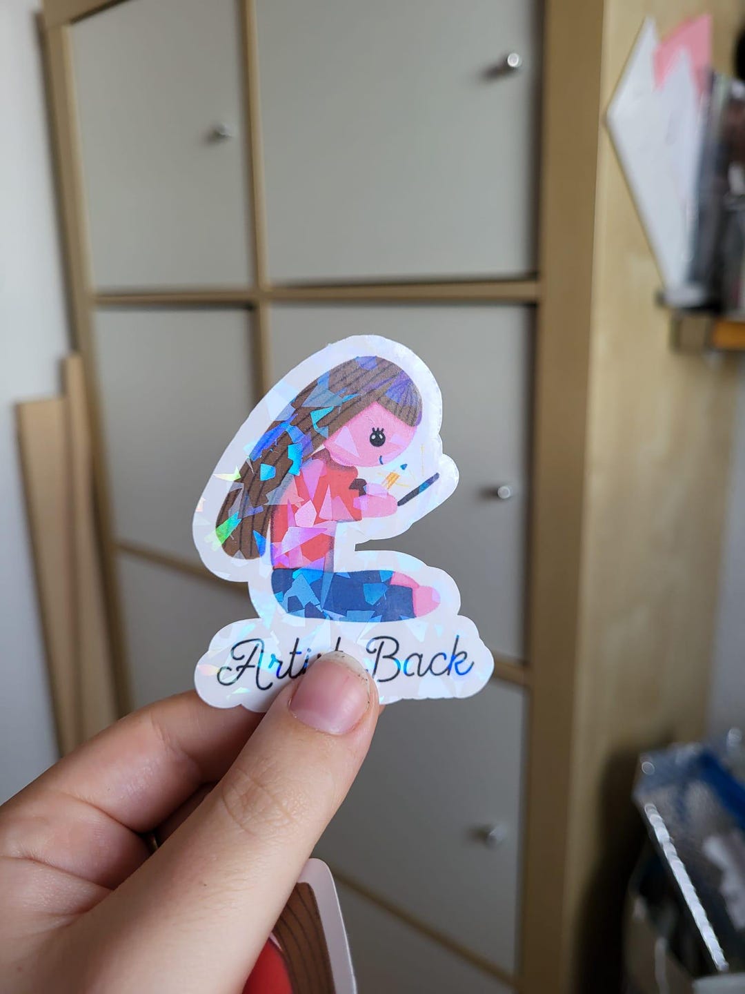 Funny Artist Sticker – Cute Kawaii Vinyl Decal for Backpacks, Laptops ...