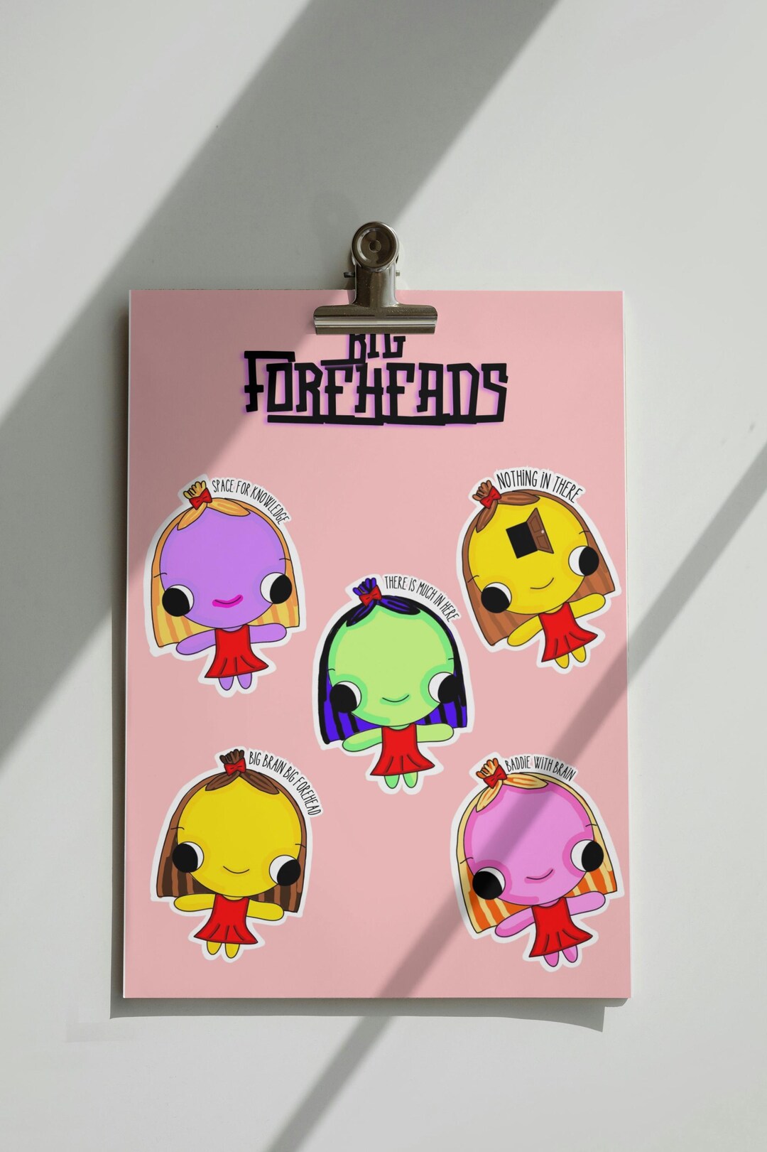 Big Forehead Meme Sticker Sheet: Funny Vinyl Decals for Laptop, Water ...