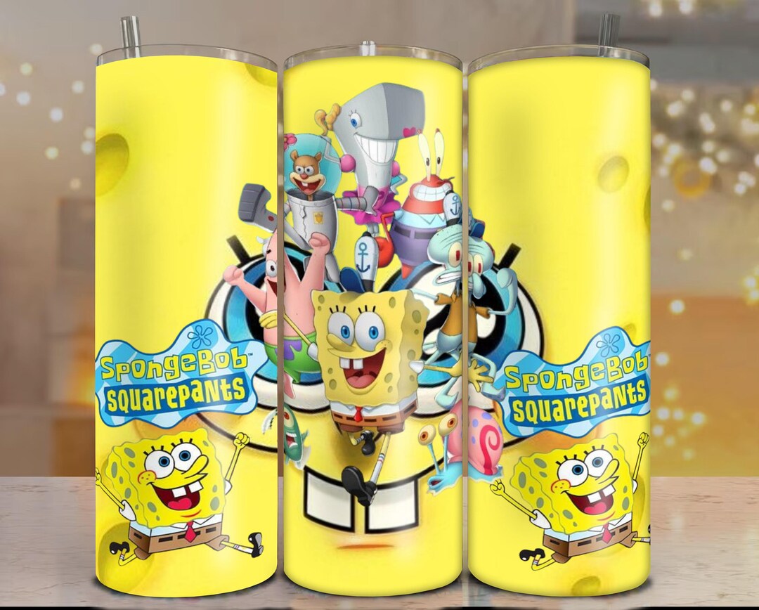 Spongebob Squarepants Tumbler Wrap PNG: 20oz Drinkware (digital ...