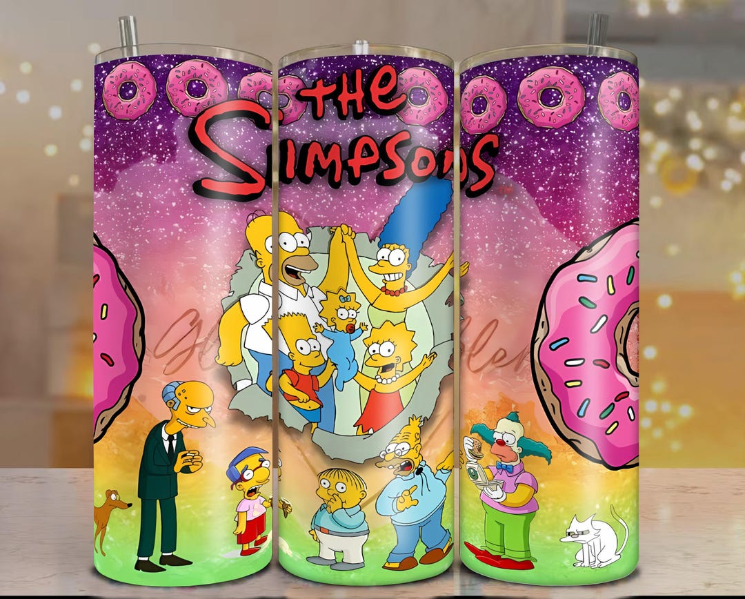 The Simpsons Family Wrap Tumbler PNG, 20oz Skinny Wrap Sublimation ...