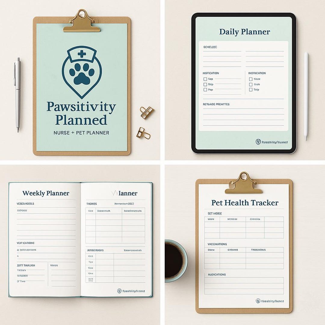 Nurse & Pet Planner: Shift Schedule, Pet Care (printable PDF) - Etsy