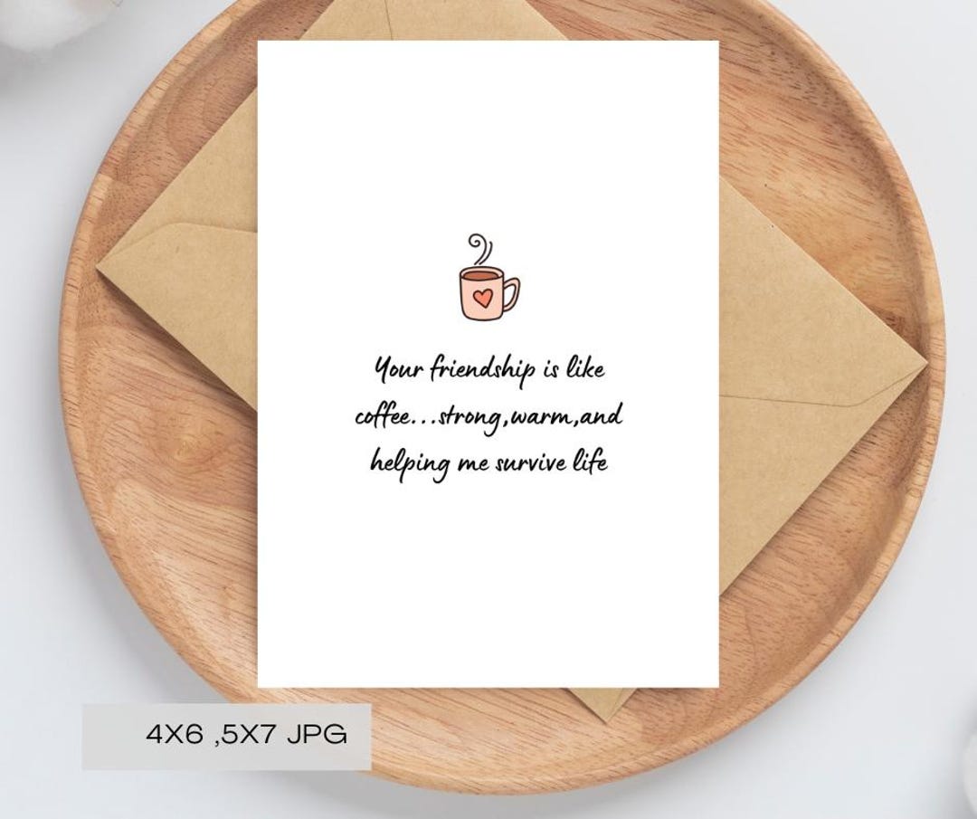 Friendship Postcard, Best Friend Quote Card,cozy Warm Postcard JPG 5x7 ...