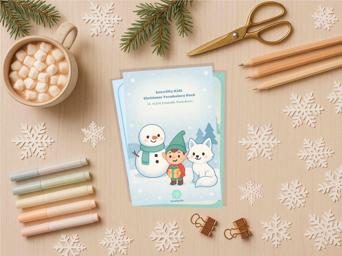 Christmas Vocabulary Pack ESL Worksheets A1 A2 Printable PDF - Etsy