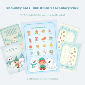 Christmas Vocabulary Pack ESL Worksheets A1 A2 Printable PDF - Etsy
