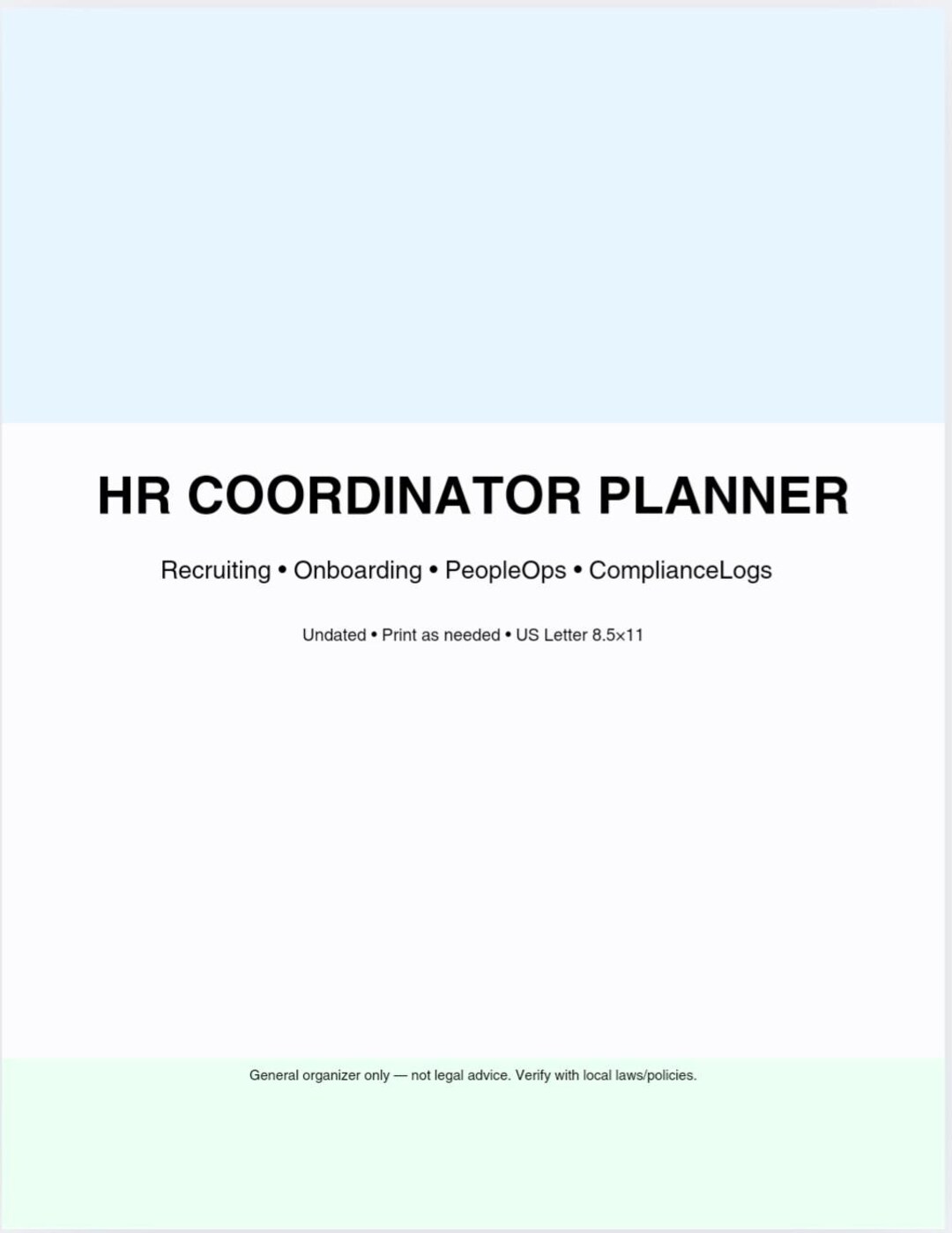 Human Resources Planner - Etsy