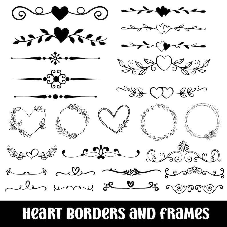 Digital Heart Border SVG Bundle for Valentine's & Weddings - Wreath ...