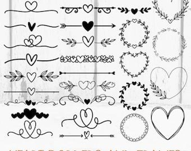 Digital Heart Border SVG Bundle for Valentine's & Weddings - Wreath ...