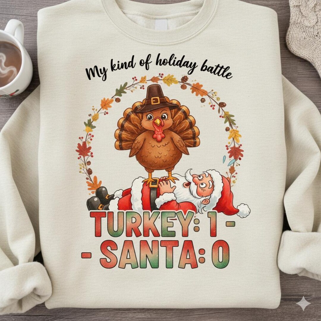 Wait Your Turn Santa Turkey, Gobble Thanksgiving, Yarn Merry and Bright ...