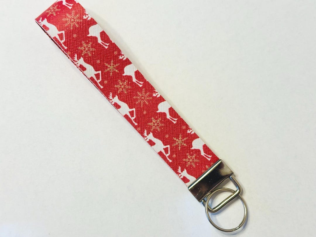 Reindeer Wristlet Keychain With Glitter Inside - Etsy