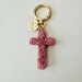 Pink Rhinestone Cross Keychain, Bling Bag Charm - Etsy