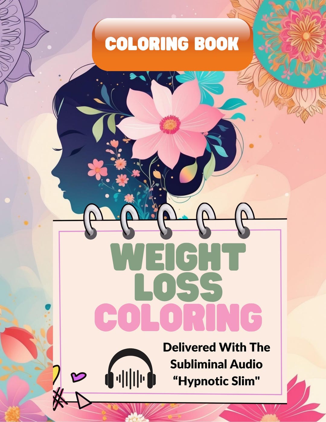 Coloring Book Subliminal Weight Loss, Coloring Pages for Adult, Stress ...