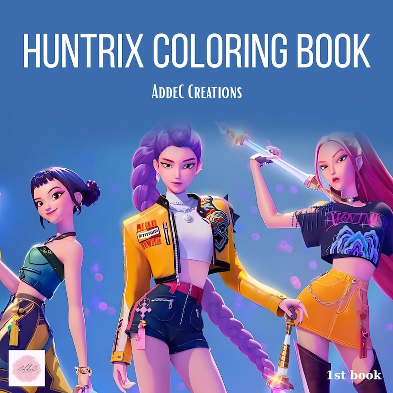 HUNTRIX Coloring Book - Kpop Demon Hunters - Etsy UK