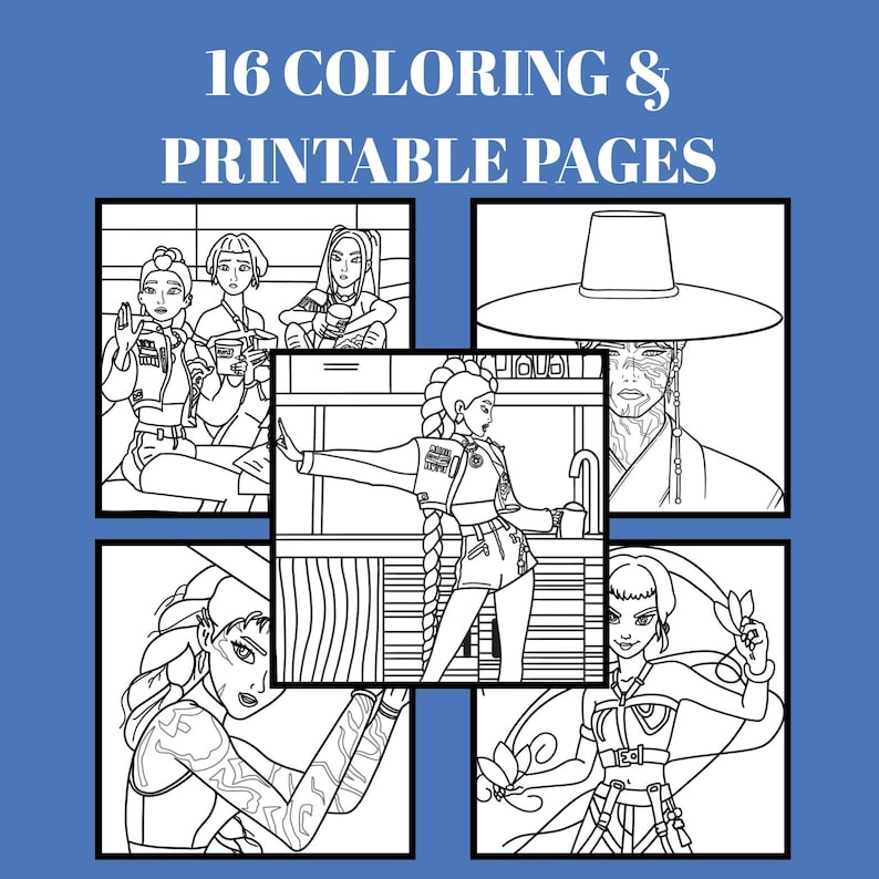 HUNTRIX Coloring Book - Kpop Demon Hunters - Etsy UK