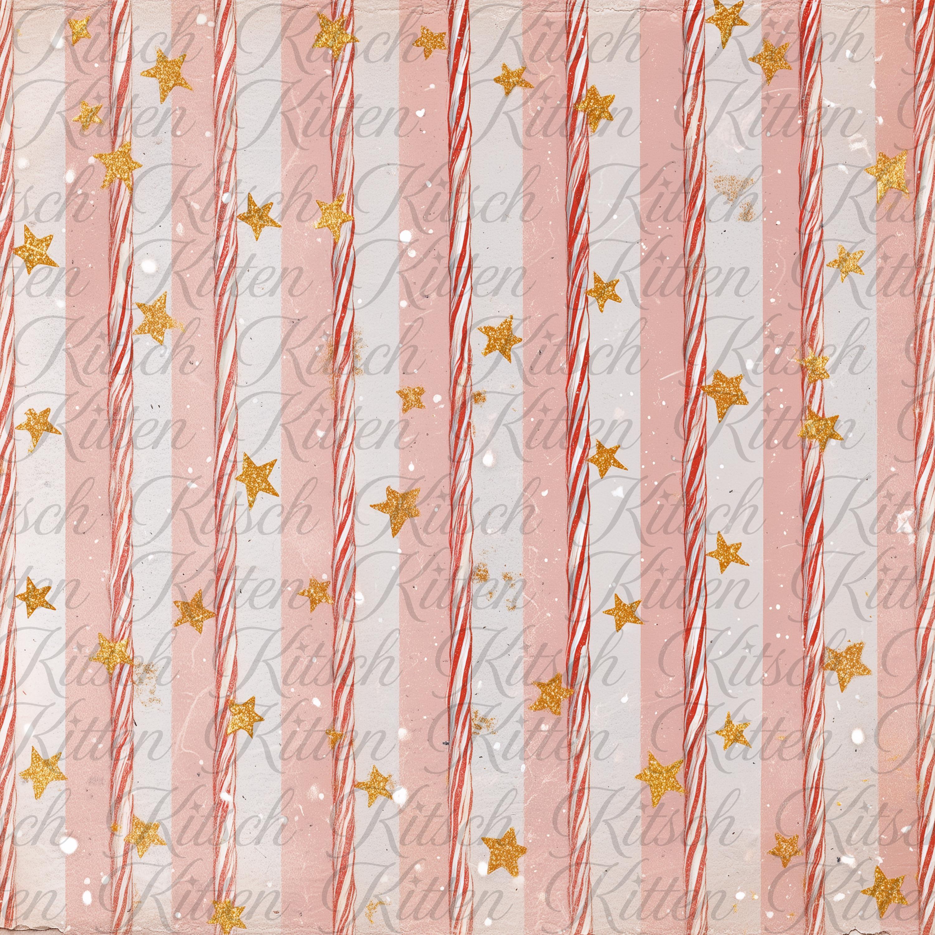 Pink Retro Glam Christmas Paper, 50 Scrapbook Pages (digital Download ...