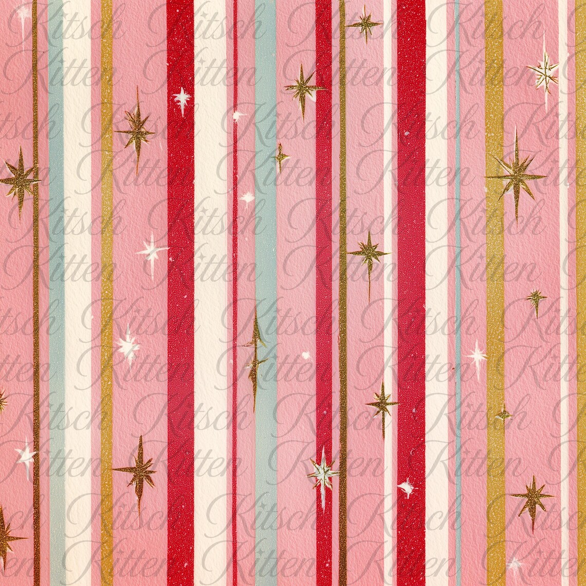 Pink Retro Glam Christmas Paper, 50 Scrapbook Pages (digital Download ...