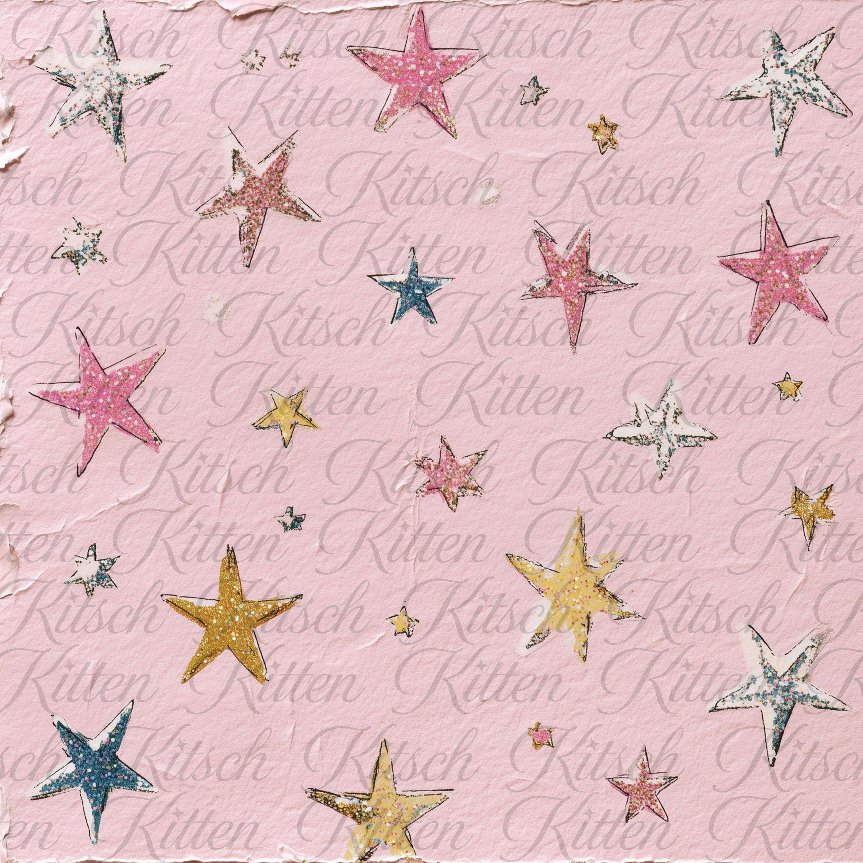 Pink Retro Glam Christmas Paper, 50 Scrapbook Pages (digital Download ...