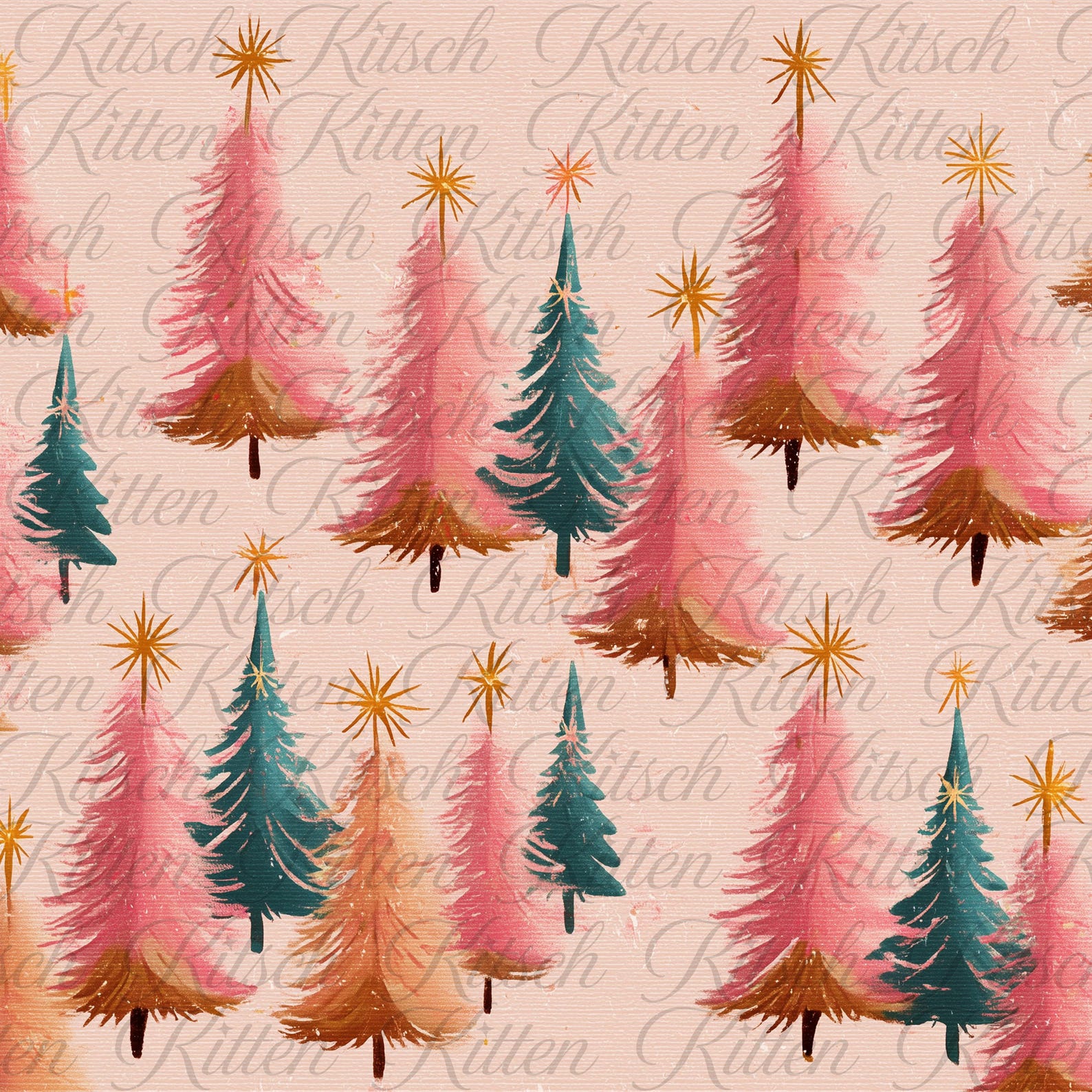 Pink Retro Glam Christmas Paper, 50 Scrapbook Pages (digital Download ...