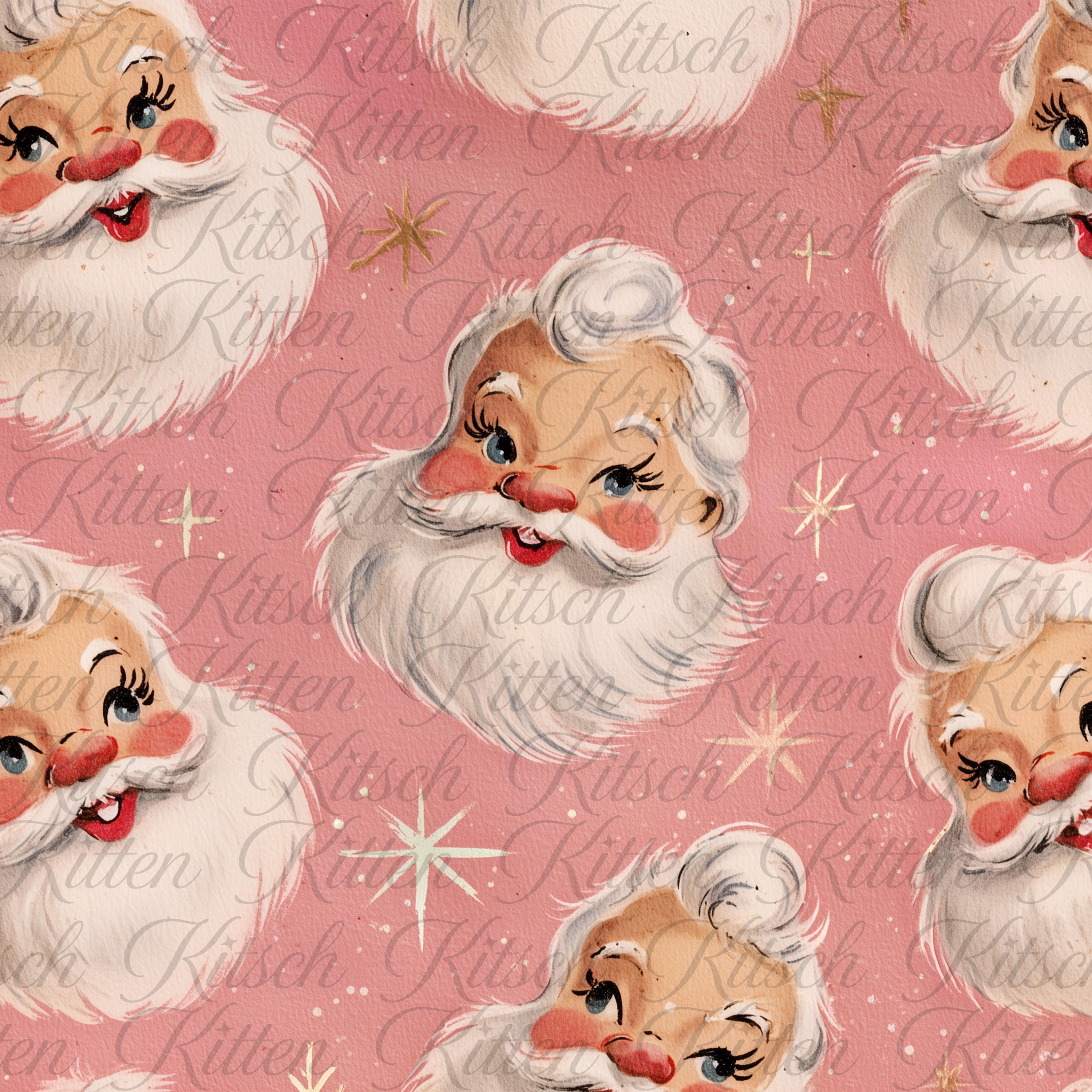 Pink Retro Glam Christmas Paper, 50 Scrapbook Pages (digital Download ...