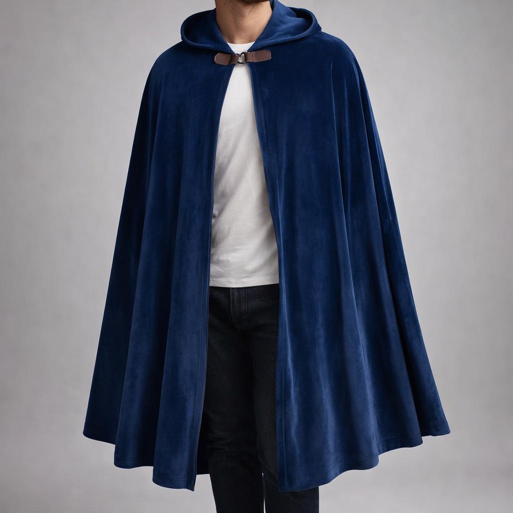 Men Medieval Velvet Hooded Cloak | Renaissance Hooded Cape | Gothic ...