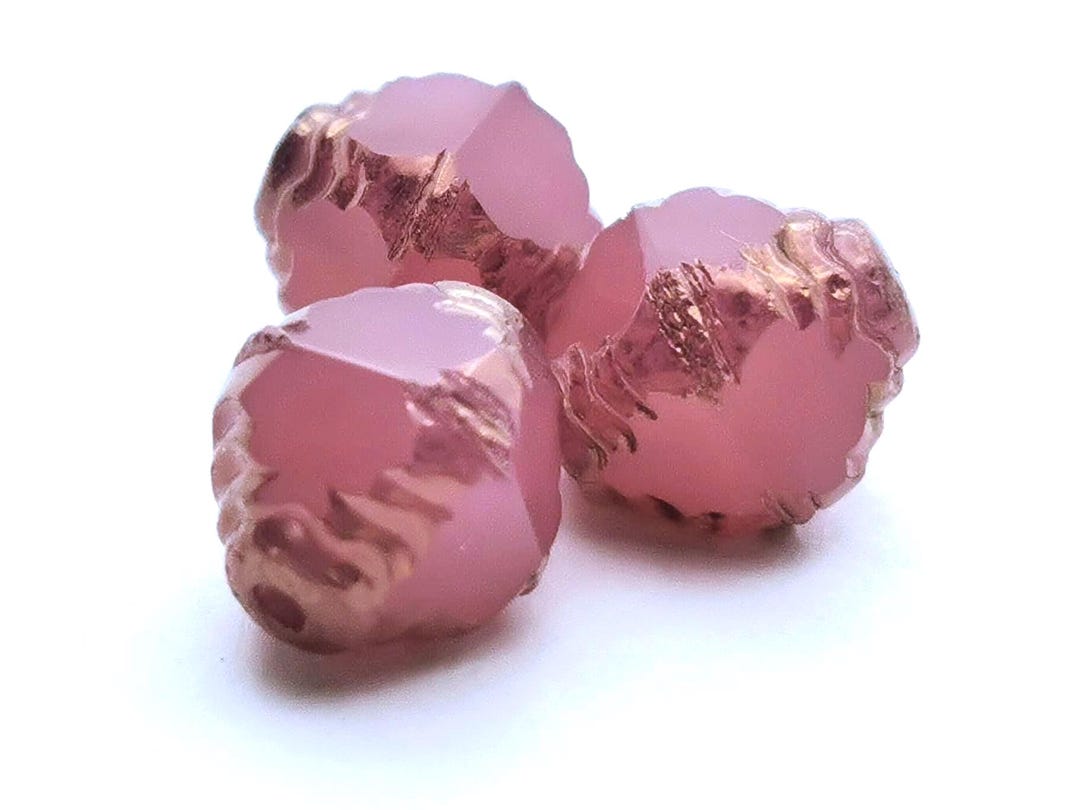 5 FAS Double Cones 8 X 10 Mm, Opal Pink With Bronze / BP_205 - Etsy