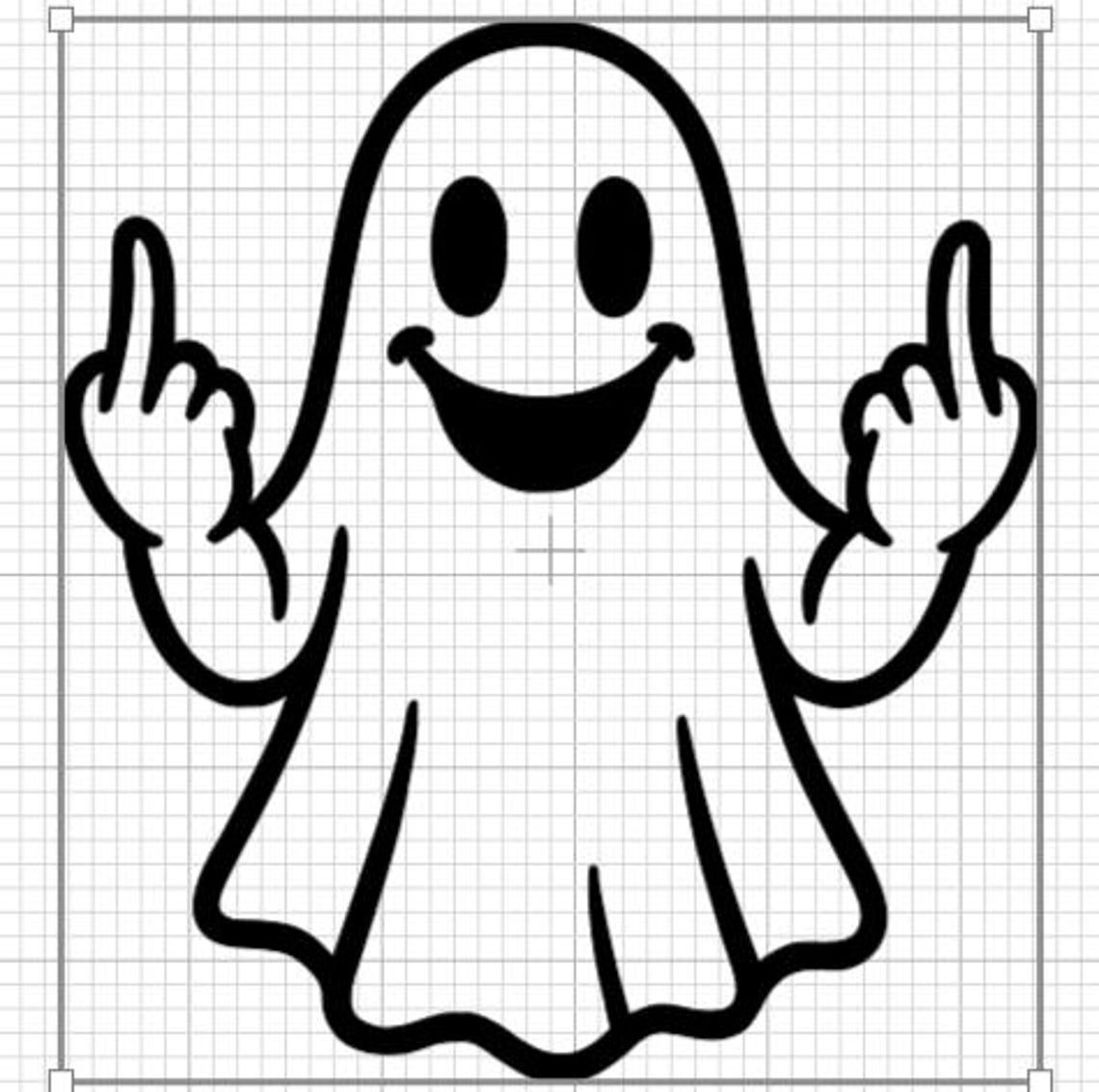 Happy Ghost Flipping off Digital File - Etsy