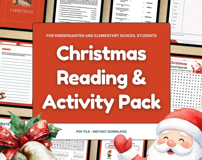 Christmas Worksheet Pack for Kids | Kindergarten & Elementary Holiday ...