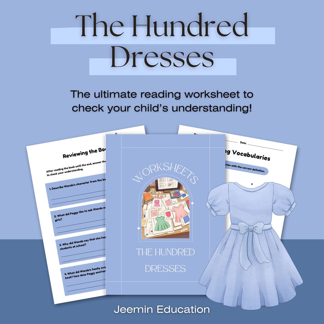 The Hundred Dresses Novel Study: Reading Comprehension Activities ...