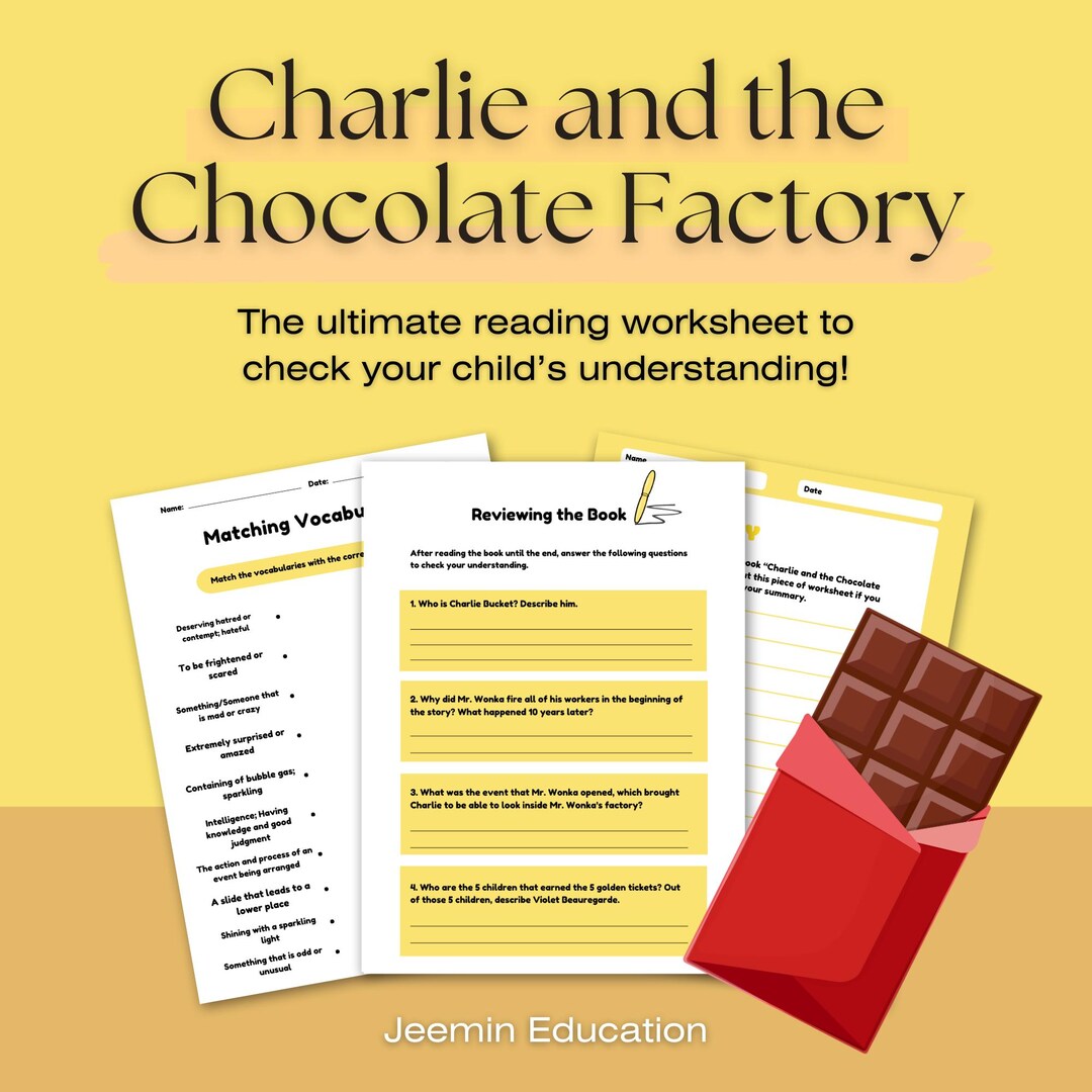 Charlie and the Chocolate Factory Novel Study: Reading Comprehension ...