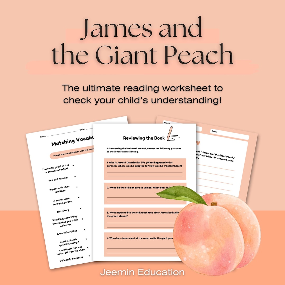 James and the Giant Peach Novel Study: Reading Comprehension ...