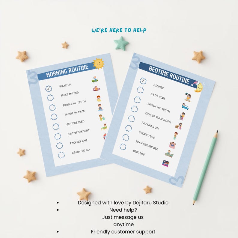 ADHD Routine Chart for Kids, Daily Visual Schedule for Preschool ...