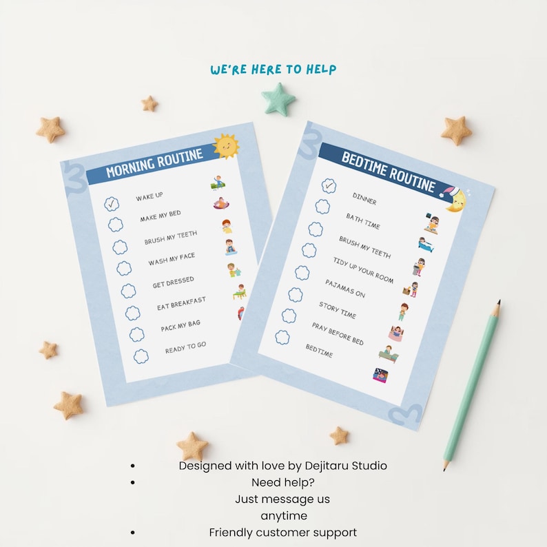 ADHD Routine Chart for Kids, Daily Visual Schedule for Preschool ...